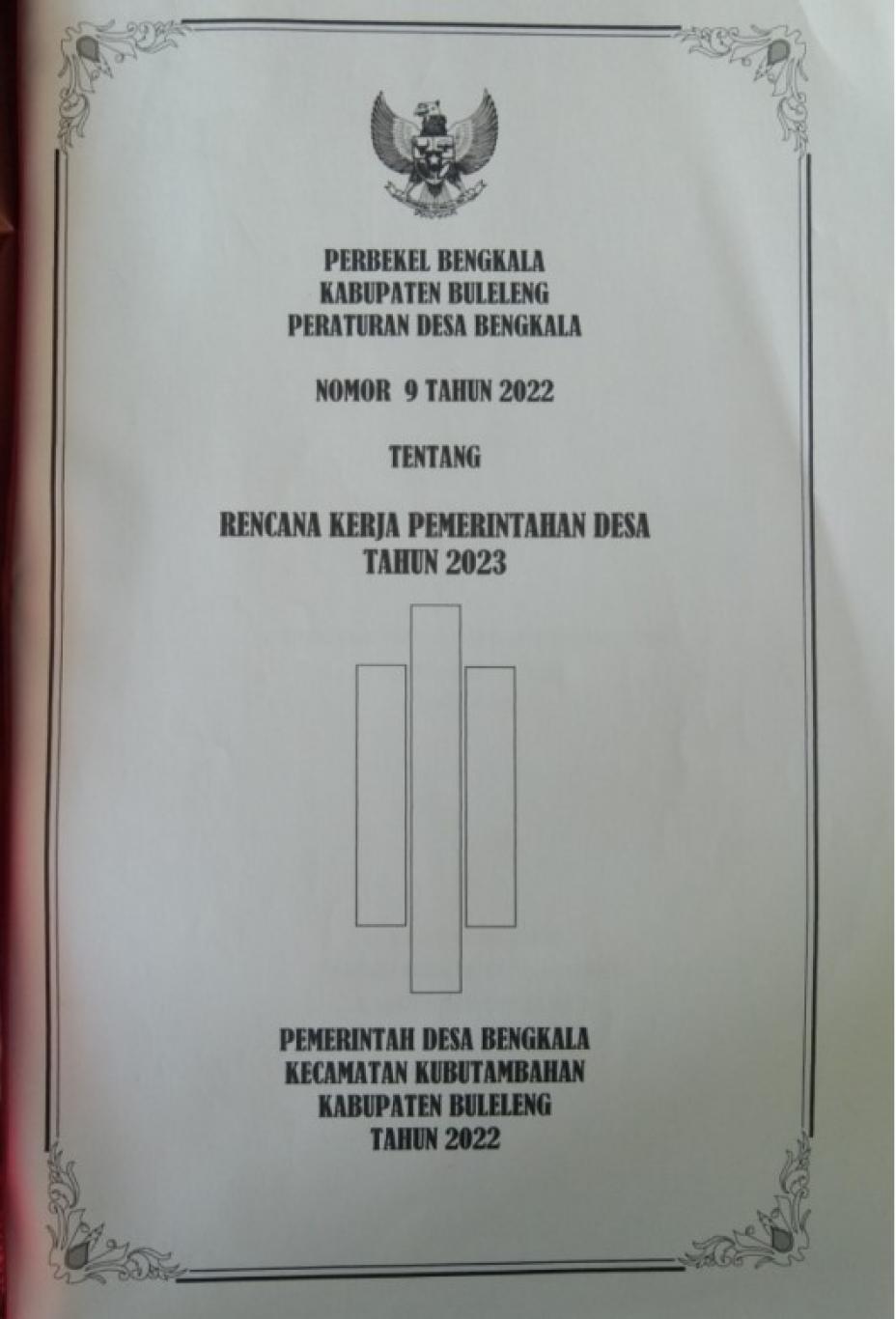 RKP DESA BENGKALA TAHUN 2023 - Website Desa Bengkala